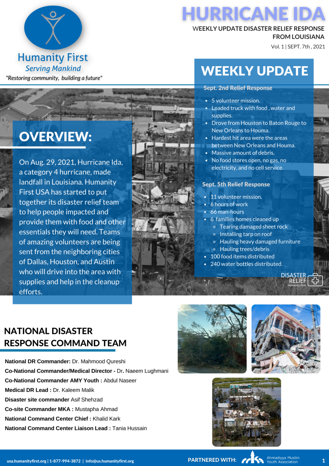 Hurricane Ida Disaster Relief Efforts - Humanity First USA